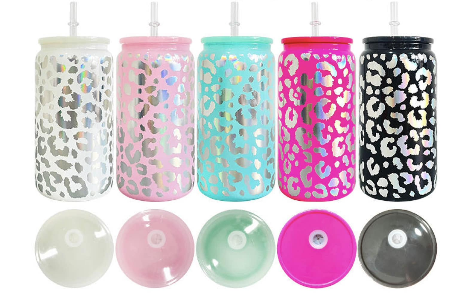 Leopard Glass Iced Coffee Cup W/Lid – DaniEmCo