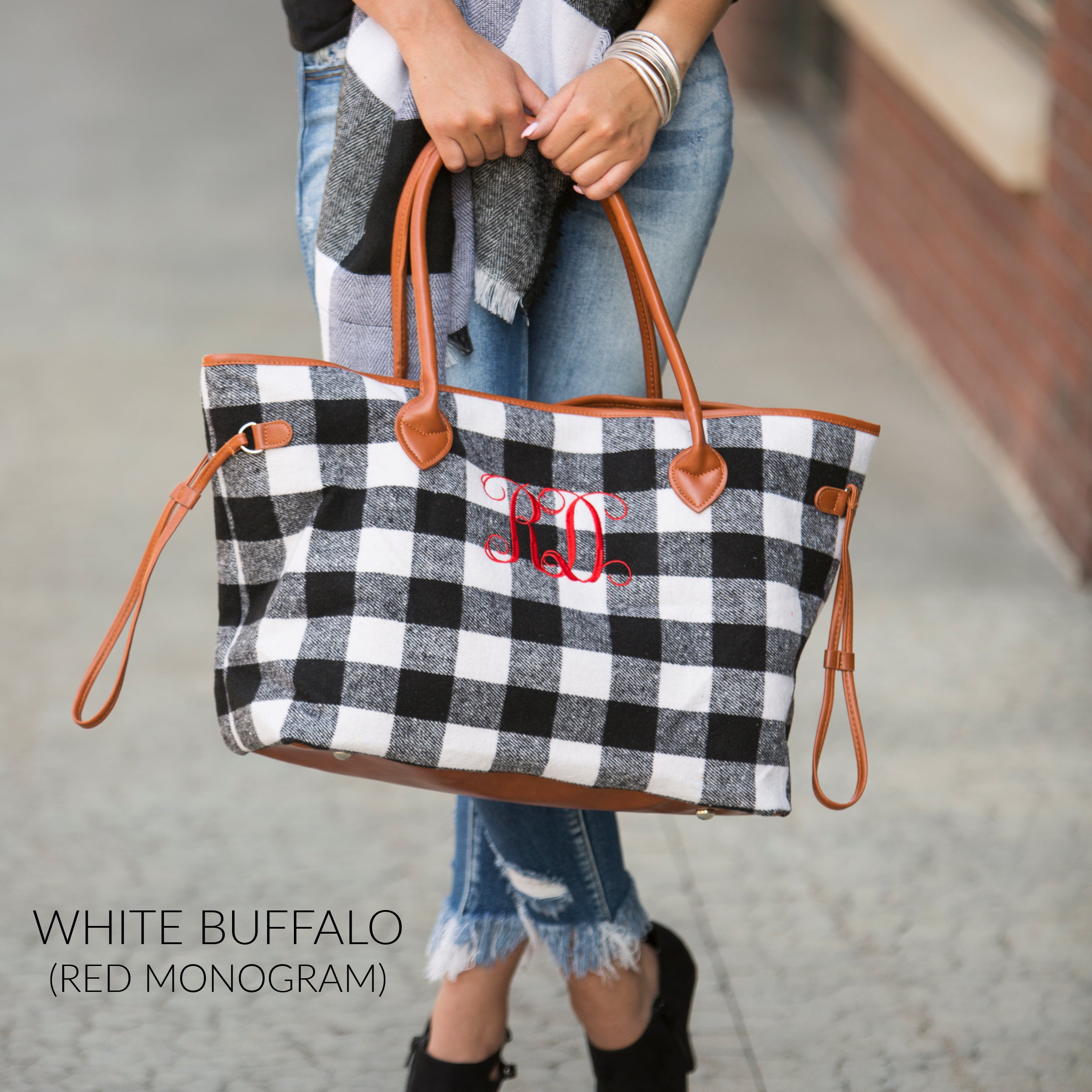 Monogram It: BUFFALO CHECK TOTE – DaniEmCo